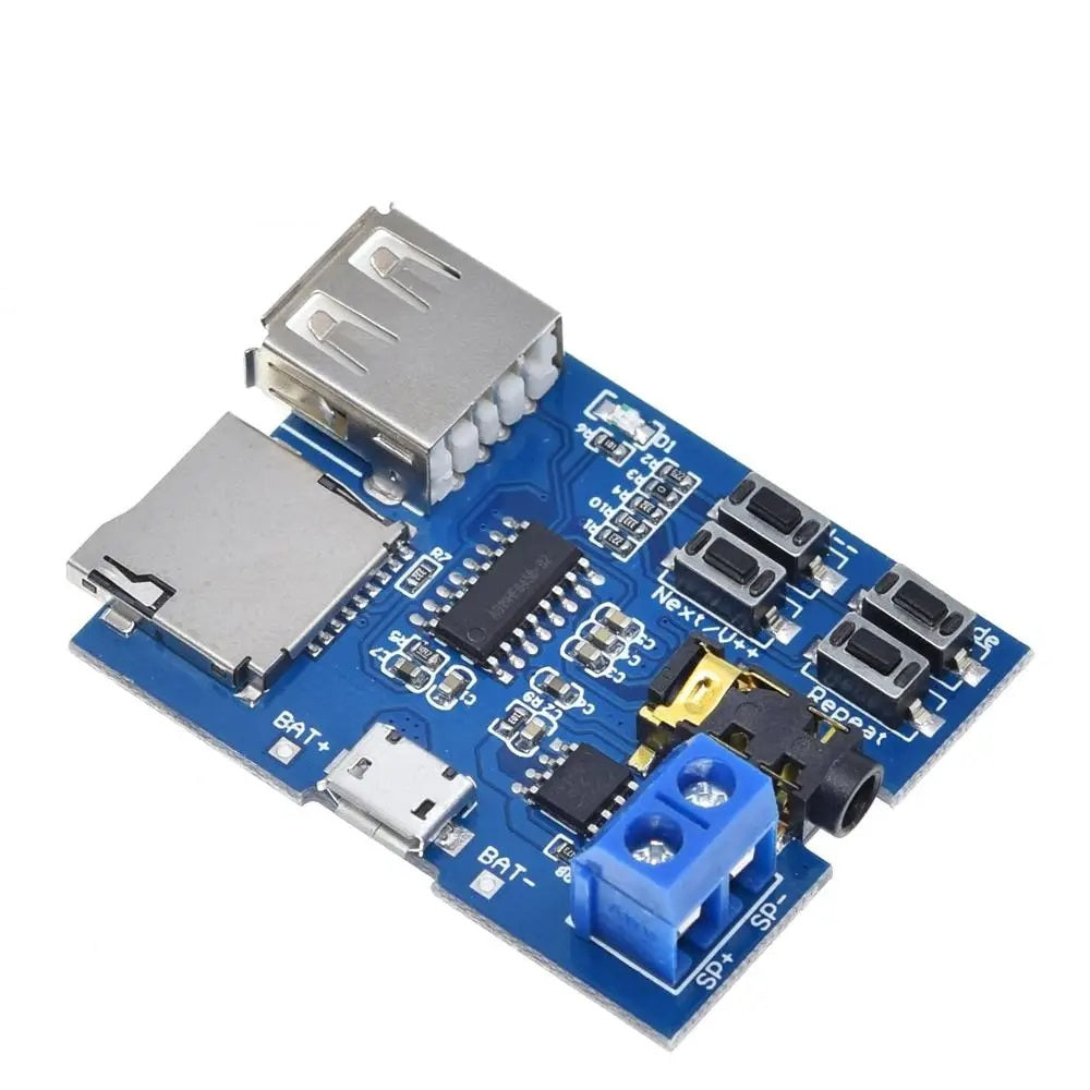 MP3 Decoder Board Module with Built-In Amplifier for Audio Playback ...