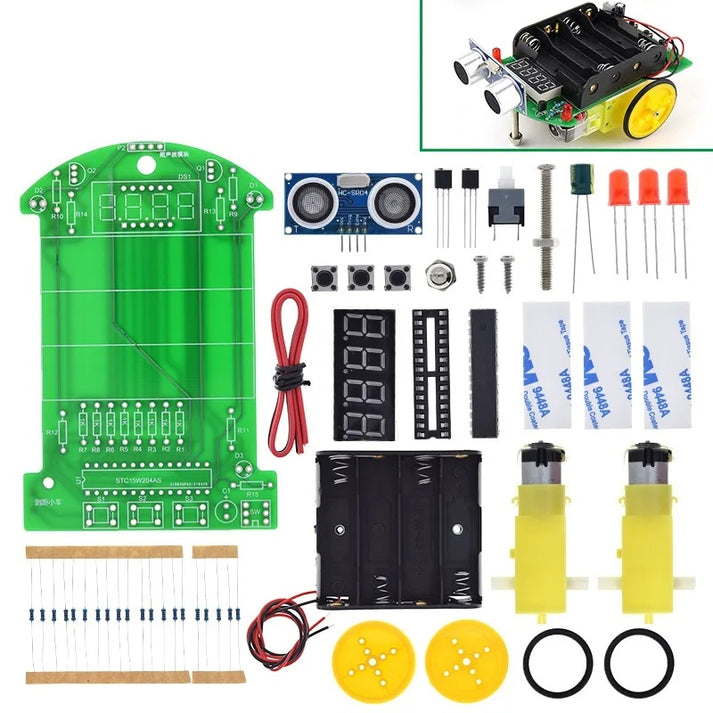 DIY Ultrasonic Ranging and Obstacle Avoidance Car Soldering Kit – TechToast