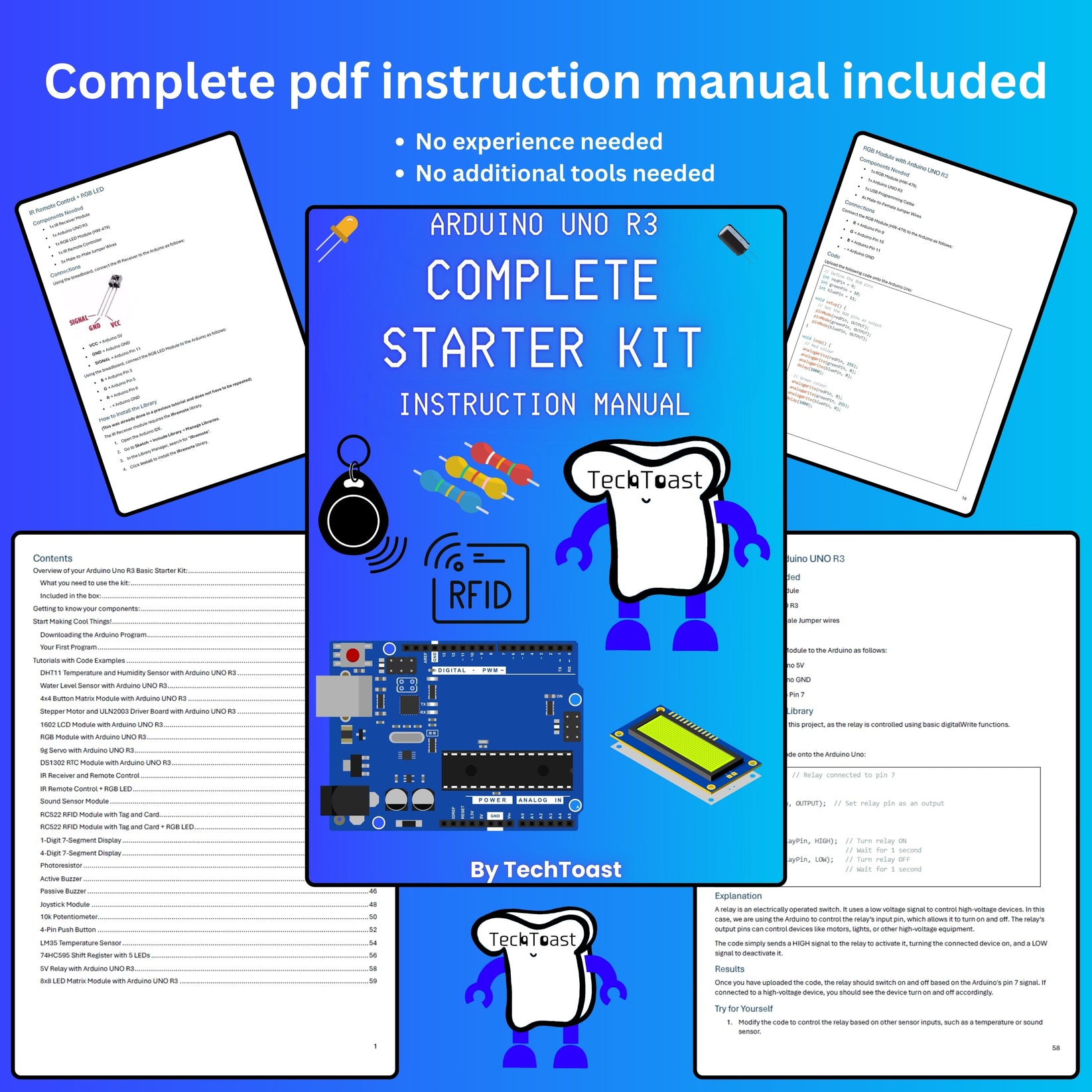 Complete Uno R3 Starter Kit – Master Electronics with Arduino – TechToast