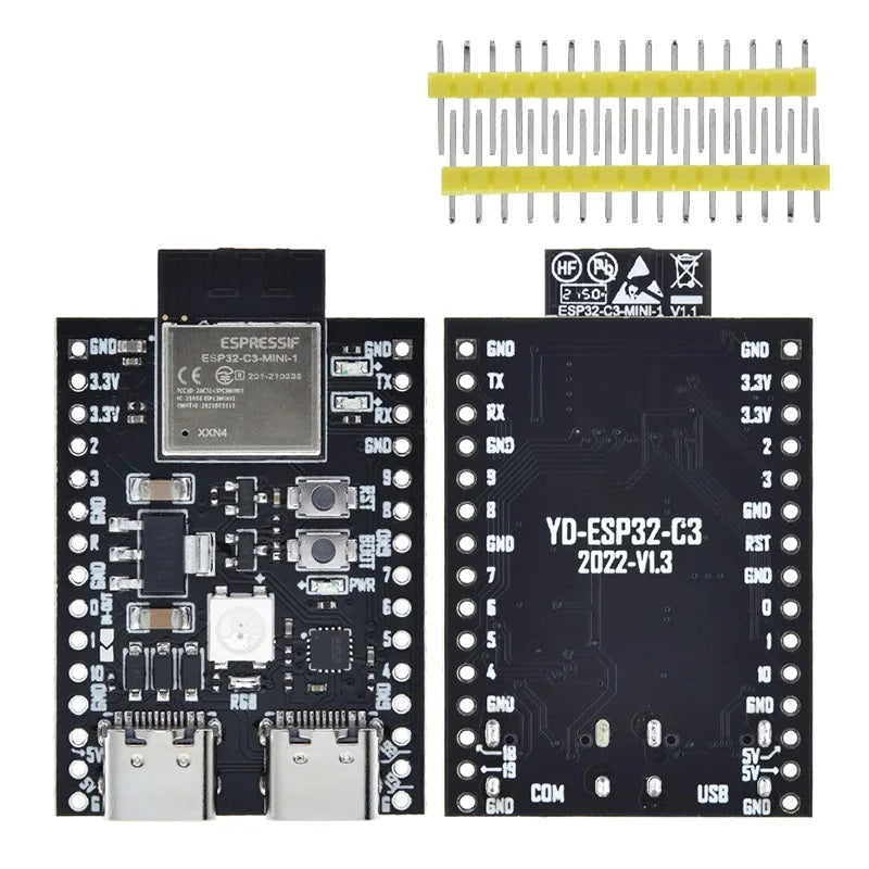 ESP32-C3 Mini Development Board | Dual USB Type-C – TechToast