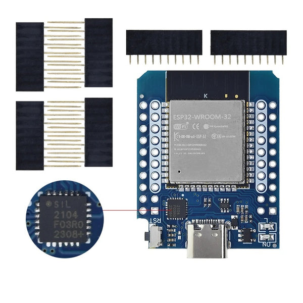 Esp32 D1 Mini Development Board Cp2104 Usb Type C Techtoast